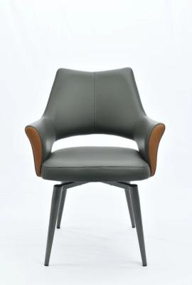China Modern Swivel Dining Chair PU Steel 60x64x80 cm Industrial Chic Japanese Minimalism for sale