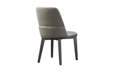 China Nordic Modern Minimalist Solid Ash Wood Dining Chair with Leather Backrest 50x58x87 cm for sale
