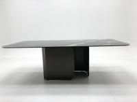 China Italian Modern Dining Table Set 220x100x75cm Ceramic Marble Top with 6 Chairs for sale