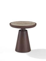China Modern Wooden Coffee Table with Artificial Marble Top MDF Base 50cm Diameter for sale