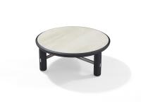China Modern Minimalist White Marble Top Coffee Table 90cm Sintered Stone Wood Stainless Steel for Living Room for sale