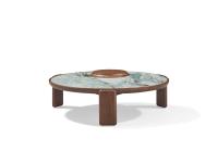 China Minimalist Artificial Marble Coffee Table Set Round 110cm Diameter for Living Room for sale