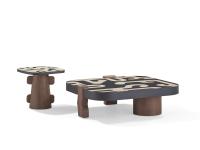 China Square Box Coffee Table MDF Veneer Wood 100x100x30.5cm Italy Style Center Tea Table for Home Villa for sale