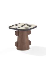 China Italian Minimalist Square Coffee Table 46x46x43 cm MDF Veneer Wood Living Room Hotel Furniture for sale