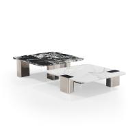 China Square Artificial Marble Coffee Table 90x90cm Stainless Steel Leg Modern Living Room Center Table for sale