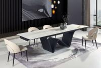 China Modern Extension Rectangular Dining Table with Metal Legs for Home Furniture Dinning Tables Office Table for sale