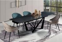China Italian Modern Marble Ceramic Top Extendable Dinner Table Set Artificial Marble Extending Dining Table for sale