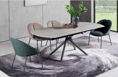 China Foshan Factory Rectangular Sintered Stone Dining Table Set Expandable Dining Table Living Room Furniture for sale