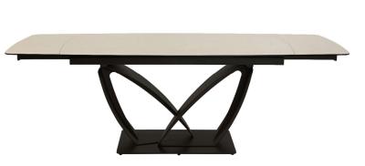 China Luxury Modern Expandable Dining Table Set 140/200cm Sintered Stone Marble Top Retractable Kitchen Furniture for sale