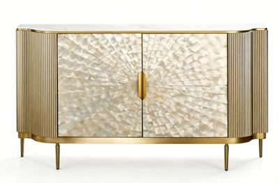 China Modern Luxury Buffet Sideboard 150x40x90 cm Sintered Stone Top MDF Wood Dining Room Storage for sale