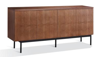 China Nordic Modern Solid Wood Veneer Buffet Cabinet 180cm Storage Sideboard for Living Room Bedroom for sale