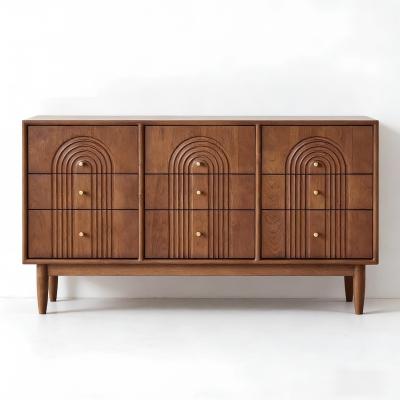 China Solid Wood Dining Sideboard Modern Minimalist Kitchen Cupboard Modern Luxury Light-Colored Kitchen Cabinets Designer Furniture for sale
