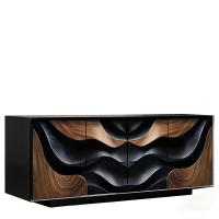 China MDF Veneer Sideboard 180x40x90 cm Large Storage Buffet Cabinet with Drawer and Doors for sale