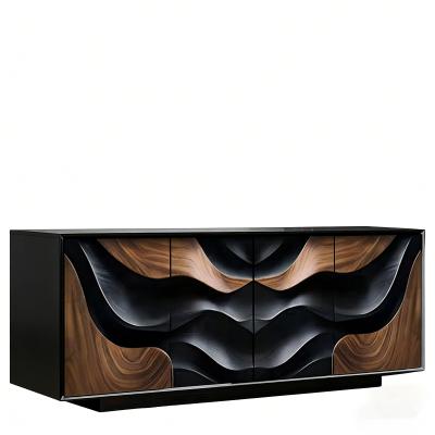 China MDF Veneer Sideboard 180x40x90 cm Large Storage Buffet Cabinet with Drawer and Doors for sale