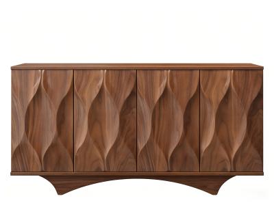 China Nordic Solid Wood Sideboard 160x40x90 cm MDF Veneer Storage Cabinet for Living Room Dining Room for sale