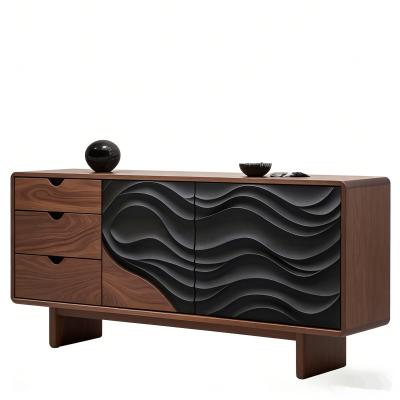 China Nordic Solid Wood TV Cabinet Black Walnut Sideboard 180x40x90 cm for Living Room for sale