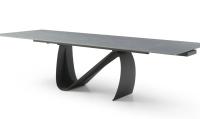 China Extendable Sintered Stone Dining Table 160/230x90x75 cm Ceramic Marble Top Metal Base for sale