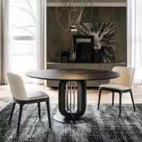 China Custom Round Ceramic Marble Top Dining Table 150cm Steel Base Restaurant Home for sale