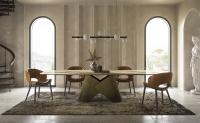 China Modern Living Room Furniture Stainless Steel Dining Tables and Chairs Set Rectangular Marble Dining Table Set for Home Hotel and Villa Furniture for sale