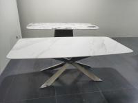 China Italian Luxury High-end Dining Table Set Marble Customizable Modern 6-seater Villa Home Stone Metal Legs for sale