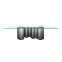 China Wholesale China Manufacture Factory Modern Minimalist Dining Table Glass Top Dining Room Table Suitable for Restaurants and Living Rooms for sale