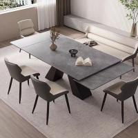 China Hot Sales Modern Style Simple Design Marble Top Dining Table Set 6 Expandable Chairs Wholesale Factory Price Cheap Extensive Dining Table for sale