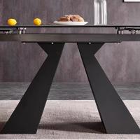 China Hot Sales Modern Style Simple Design Marble Top Dining Table Set 6 Expandable Chairs Wholesale Factory Price Cheap Extensive Dining Table for sale