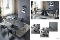 China Hot Sales Modern Style Simple Design Marble Top Dining Table Set 6 Expandable Chairs Wholesale Factory Price Cheap Extensive Dining Table for sale