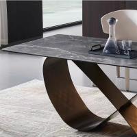 China Sintered Stone Dining Tables and Modern Dining Room Furniture Metal Frame Dinning Table Set With 6 Chairs for sale