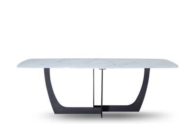 China Modern Luxury Rectangular Dining Table Set 6 8 Seater Dining Room Furniture Marble Top Sintered Stone Marble Table for sale