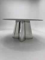 China Modern Light Luxury Marble Stainless Steel Dining Table Set for Apartment Restaurent Living Room Dining Room Furniture for sale