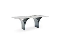 China Modern Classic Rectangular 6 Chairs Home Furniture Dinning Room Sets Stainless Steel Sintered Stone Marble Dining Tables for sale