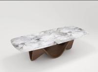 China Italian Style Modern Luxury Dining Table Set Natural Marble Rectangular Shape 8 Seater Durable Sintered Stone Top for sale