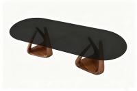 China Wholesale Glass Dining Table Set 220x100x73cm 12mm Tempered Glass 6-10 Chairs for sale