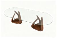 China Wholesale Glass Dining Table Set 220x100x73cm 12mm Tempered Glass 6-10 Chairs for sale