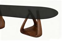 China Wholesale Glass Dining Table Set 220x100x73cm 12mm Tempered Glass 6-10 Chairs for sale