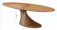 China Modern Walnut Veneer MDF Dining Table 240x120x76 cm for Restaurant Hotel Use for sale