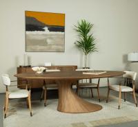 China Modern Walnut Veneer MDF Dining Table 240x120x76 cm for Restaurant Hotel Use for sale