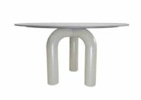 China Large Ceramic Marble Dining Table 135cm Round Sintered Stone Top Restaurant Furniture for sale