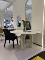 China Large Ceramic Marble Dining Table 135cm Round Sintered Stone Top Restaurant Furniture for sale