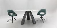 China Italian Luxury Dining Table Set Modern Round-shaped High-end Marble Minimalist 6 8-seater Metal Legs Home Furniture Designed for sale