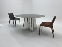 China Modern European Market 12MM Ceramic Sintered Stone Marble Top Dining Table Set with Metal Leg for Kitchen Dining Use for sale
