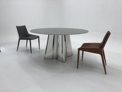 China Modern European Market 12MM Ceramic Sintered Stone Marble Top Dining Table Set with Metal Leg for Kitchen Dining Use for sale