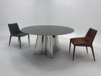 China Modern European Market 12MM Ceramic Sintered Stone Marble Top Dining Table Set with Metal Leg for Kitchen Dining Use for sale