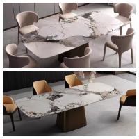 China Dining Table Luxurious Set Dining Room Decoration Big White Ceramic Table Luxury Marble Dining Table and Chair Set for sale