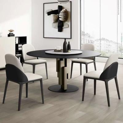 China Factory Direct Sales Decorative Ceramic Modern Round Furniture Commercial Kitchen Marble Dining Table With lazy susan for sale