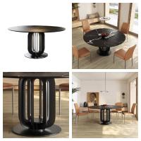 China Modern Luxury Golden Dining Table Set 12 Seater Foshan China Metal Interior Furniture Marble Ss Dining Table and Chair for Restaurant for sale