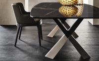 China Foshan Furniture Dining Table Contemporary Nordic Style Ceramic Table Marble Stone Metal Legs Restaurant Dining Tables for sale