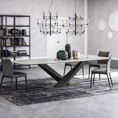 China Marble Stone Metal Luxury Modern Living Room Restaurant Kitchen Hotel Use Elegant Decorative Furniture Dining Table Set for sale