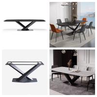 China Marble Stone Metal Luxury Modern Living Room Restaurant Kitchen Hotel Use Elegant Decorative Furniture Dining Table Set for sale